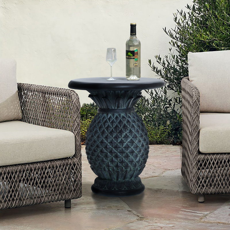 Beachcrest Home™ Linch Gray MgO Pineapple Outdoor Side Table & Reviews | Wayfair